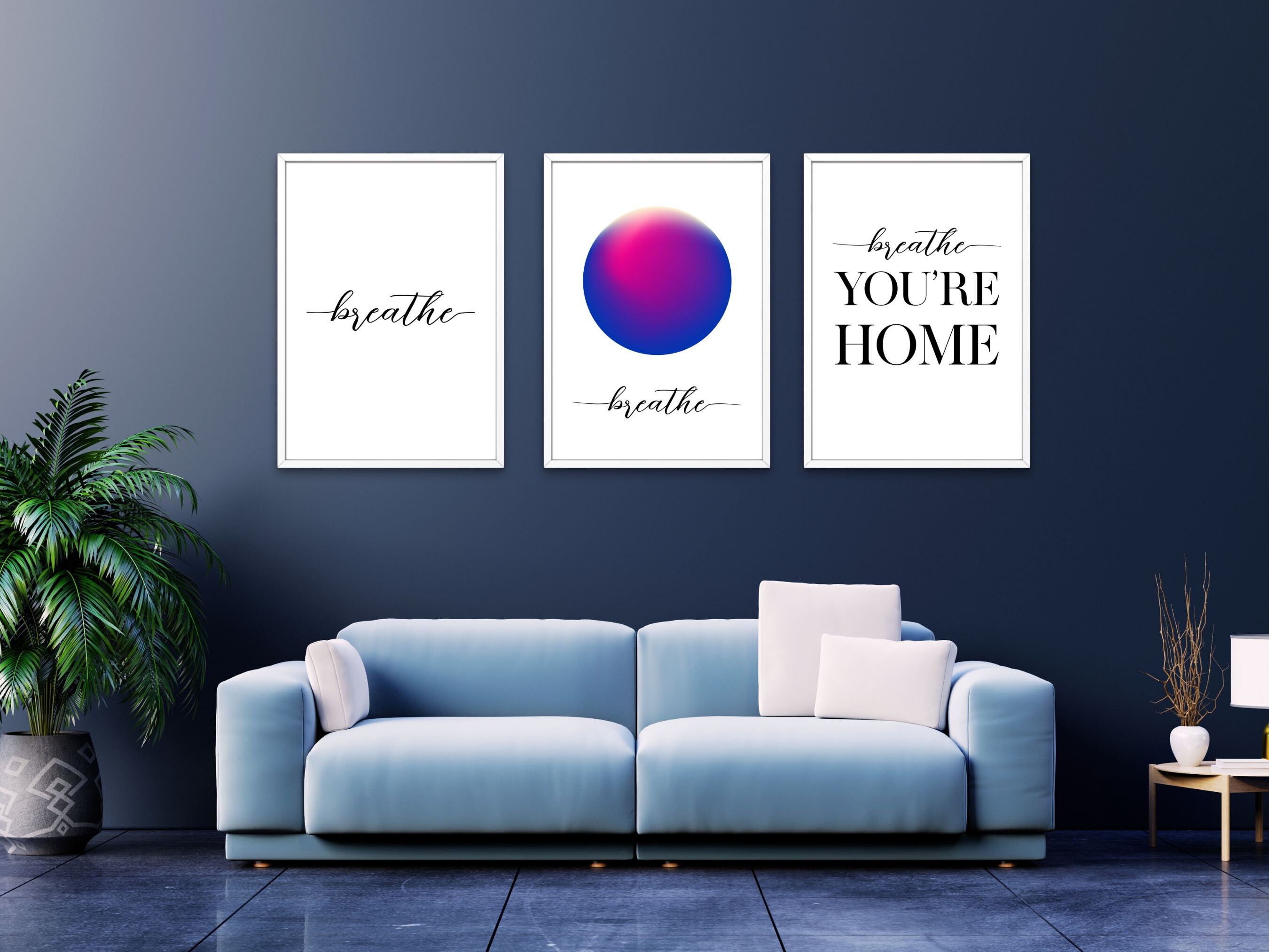 Instant Download Printable Minimalist Word Art Set Breathe Modern ...