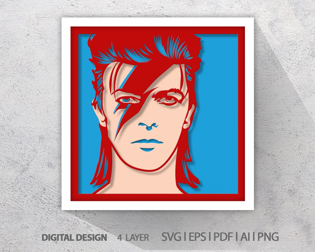 David Bowie 3D Paper Cut Shadow Box Template (SVG Digital Download) - Etsy