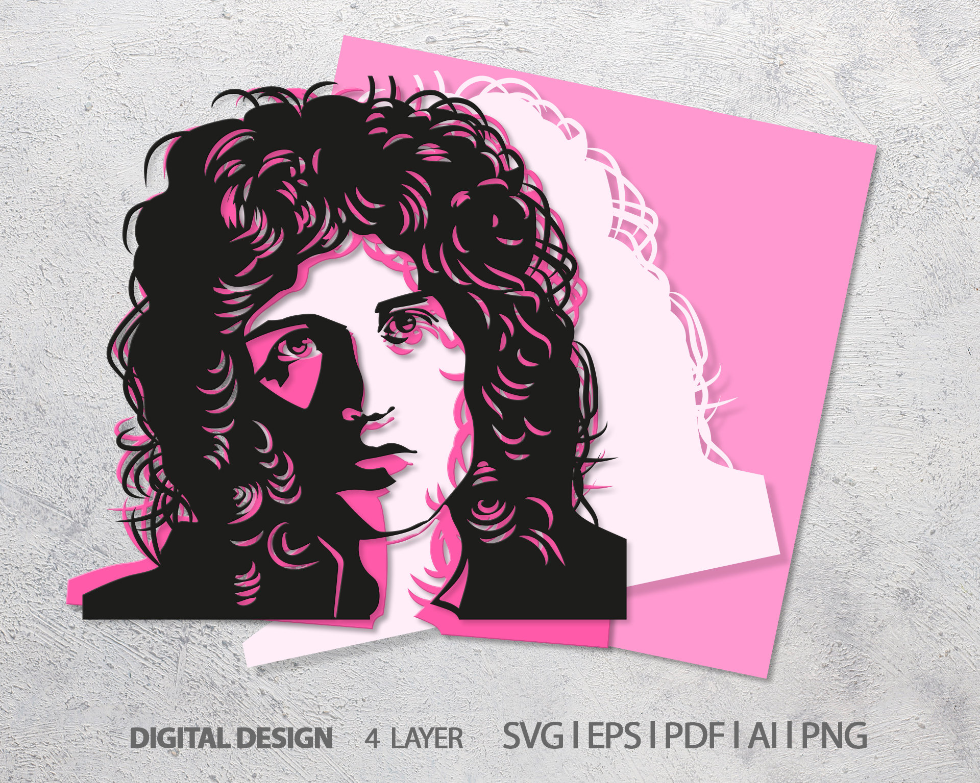 Queen Brian May 3D Paper Cut Shadow Box Template SVG Digital - Etsy