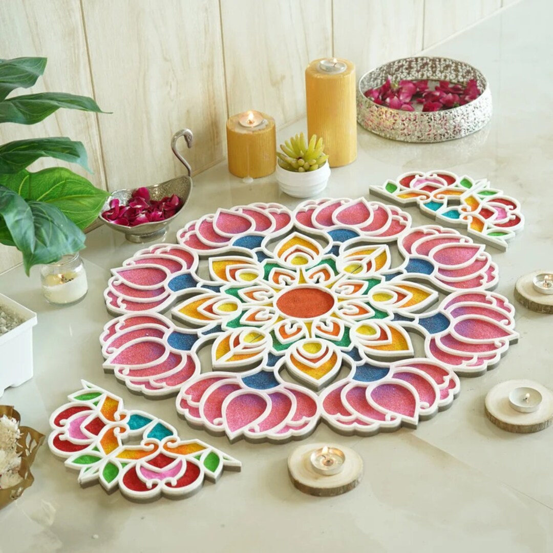 Island Rangoli Bhavy Design for Diwali and Home Decor - Etsy