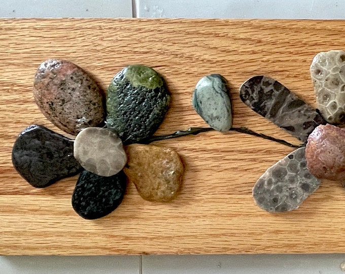 Stone Wall Art Stone Flowers Home Decor - Etsy