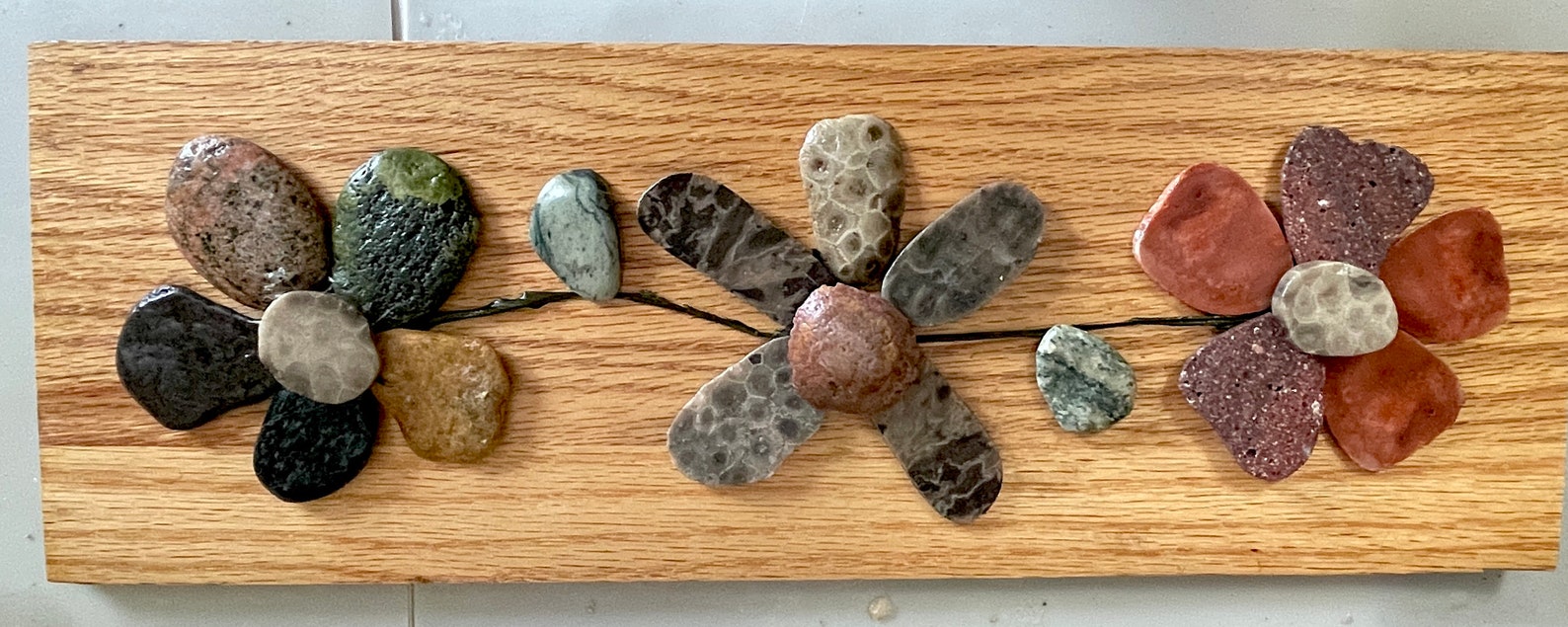 Stone Wall Art Stone Flowers Home Decor - Etsy
