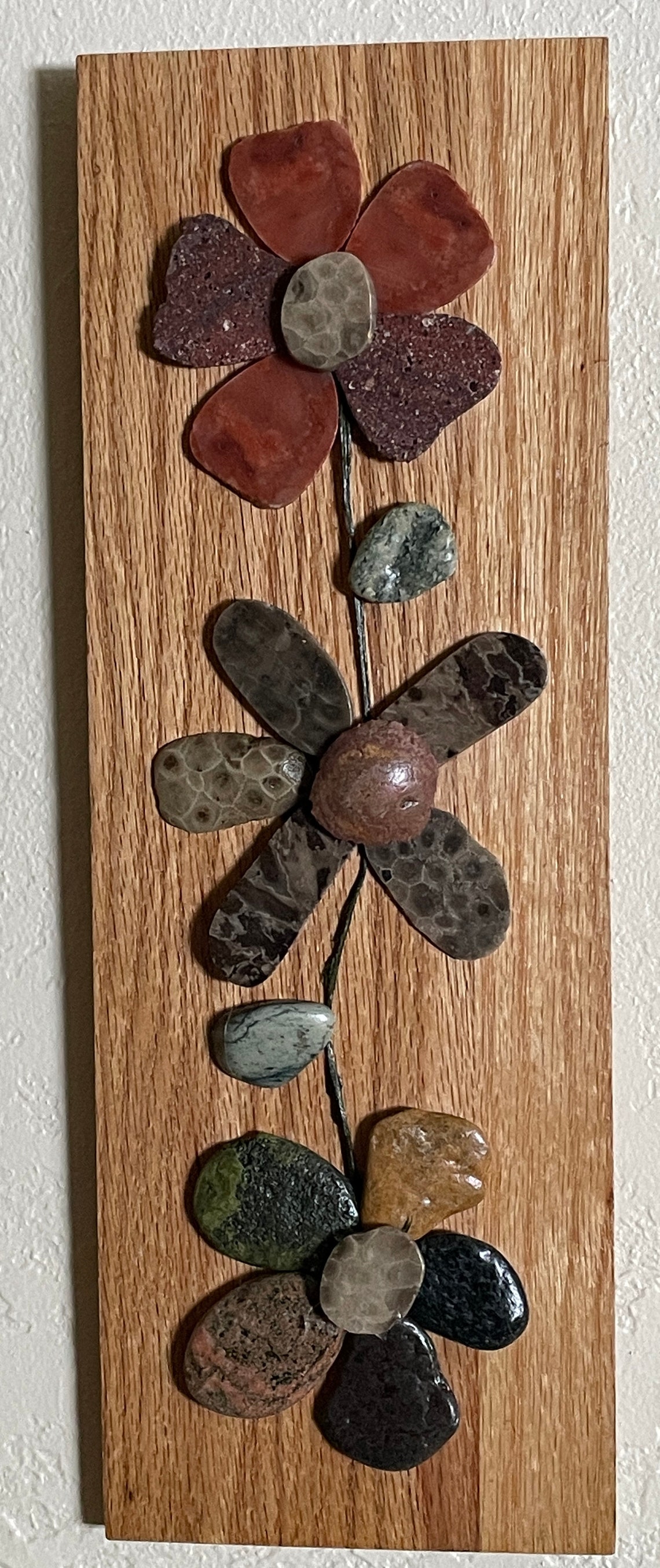 Stone Wall Art Stone Flowers Home Decor - Etsy