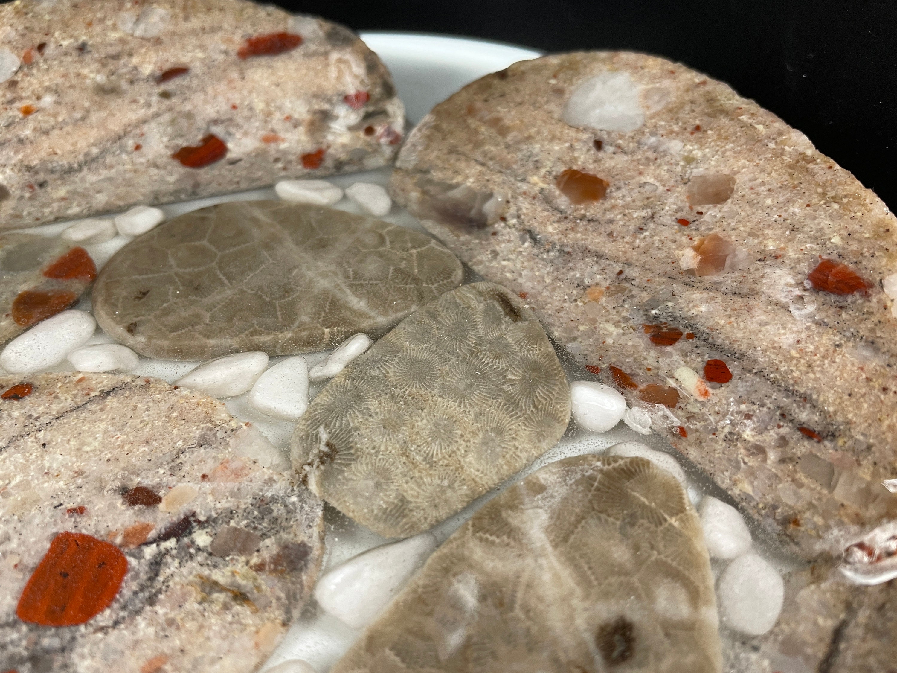Michigan Puddingstone Platter Functional Rock Decor Souvenir - Etsy