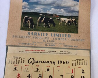 1960 Calendar | Etsy