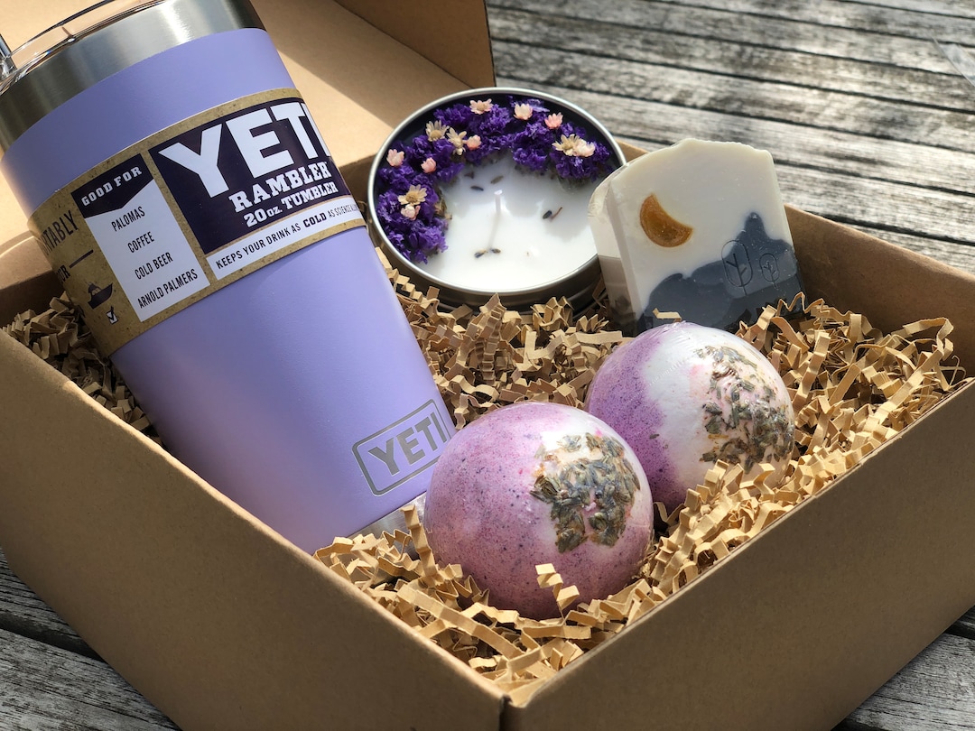 Yeti Tumbler Cosmic Lilac Lavender Pampering Bath and Body Gift Set 6 Piece Personalized 20oz ...