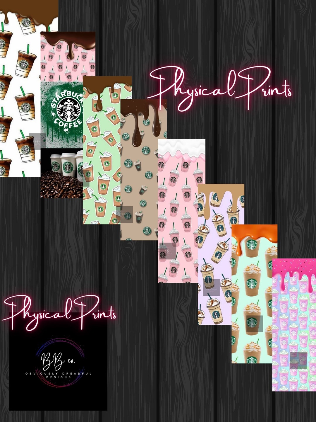 8 Coffee Pen Wraps physical/prints Espresso, Mermaid, Latte, Distressed ...