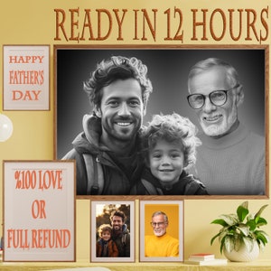 Memorial Gift Dad, Deceased Love One Picture, Photo Combination, Add ...