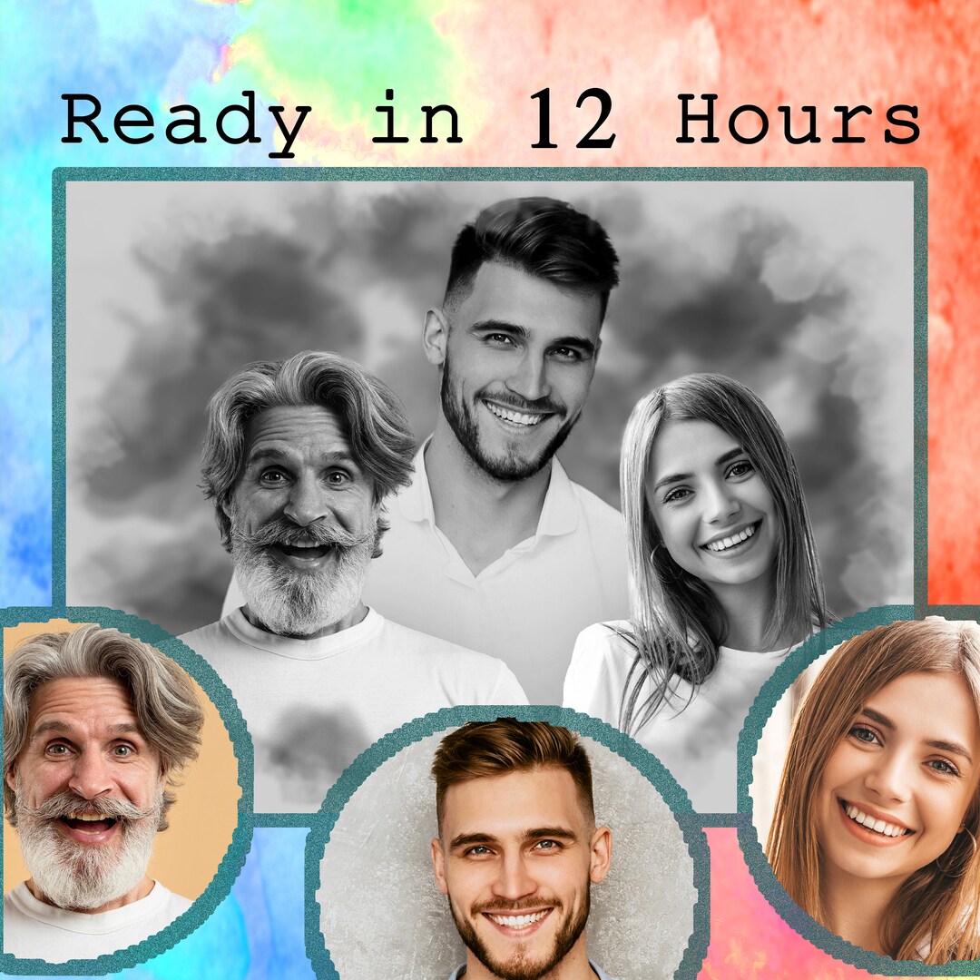 Merge Photo for Family Gift, Father's Day Photo Combination, Montage ...