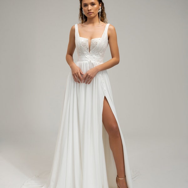 V Back Wedding Dress - Etsy