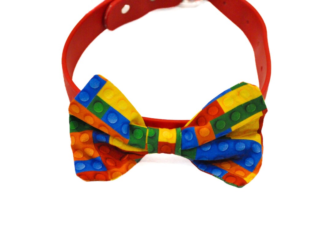Building Block Bow Tie Pet Bow Tie Colourful Bow Tie Bricks Bow Tie Dog ...