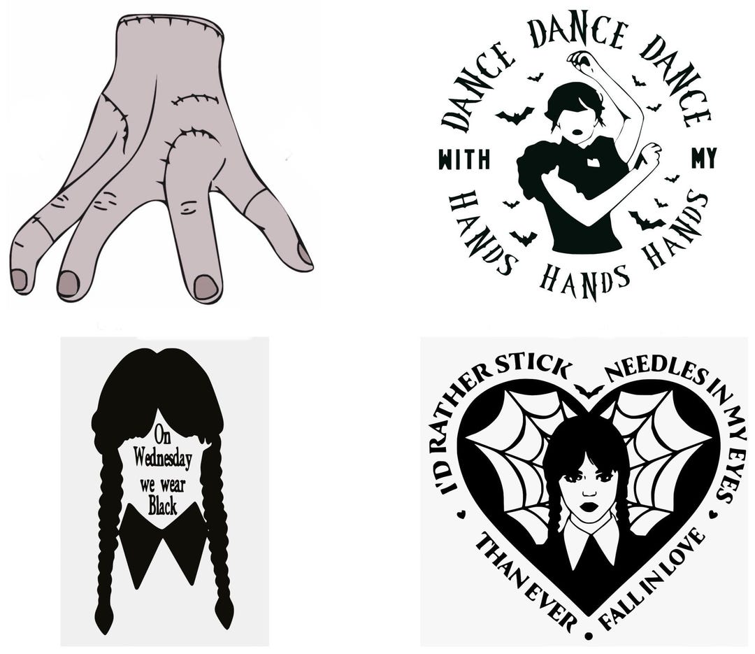 Wednesday Inspired SVG & PNG Bundle | Thing Hand, Quotes and ...