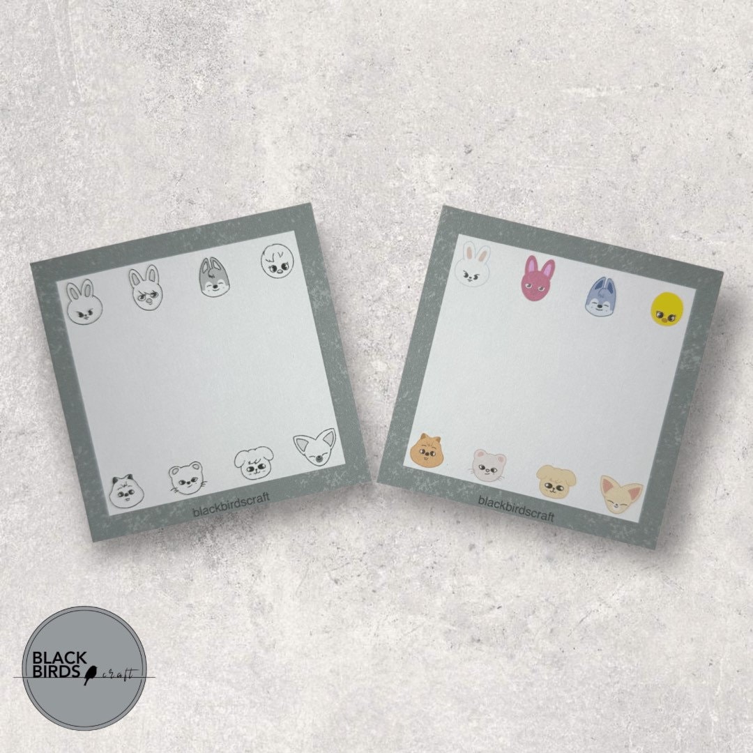 Stray Kids SKZOO Notepad | KPOP Loose Memo Sheet (8 X 8 Cm) | Handmade ...