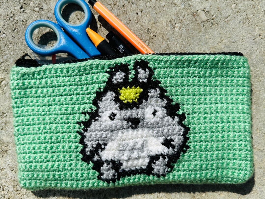 Totoro Pixel Grid Crochet Pouch Crochet Accessory Totoro Cosmetic Bag ...
