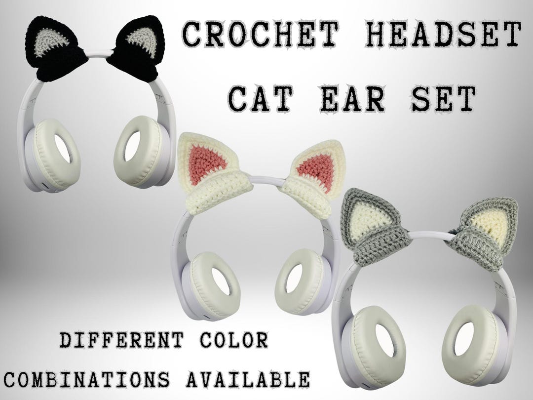 Headset Crochet Cat Ear | Crochet Accessory - Etsy