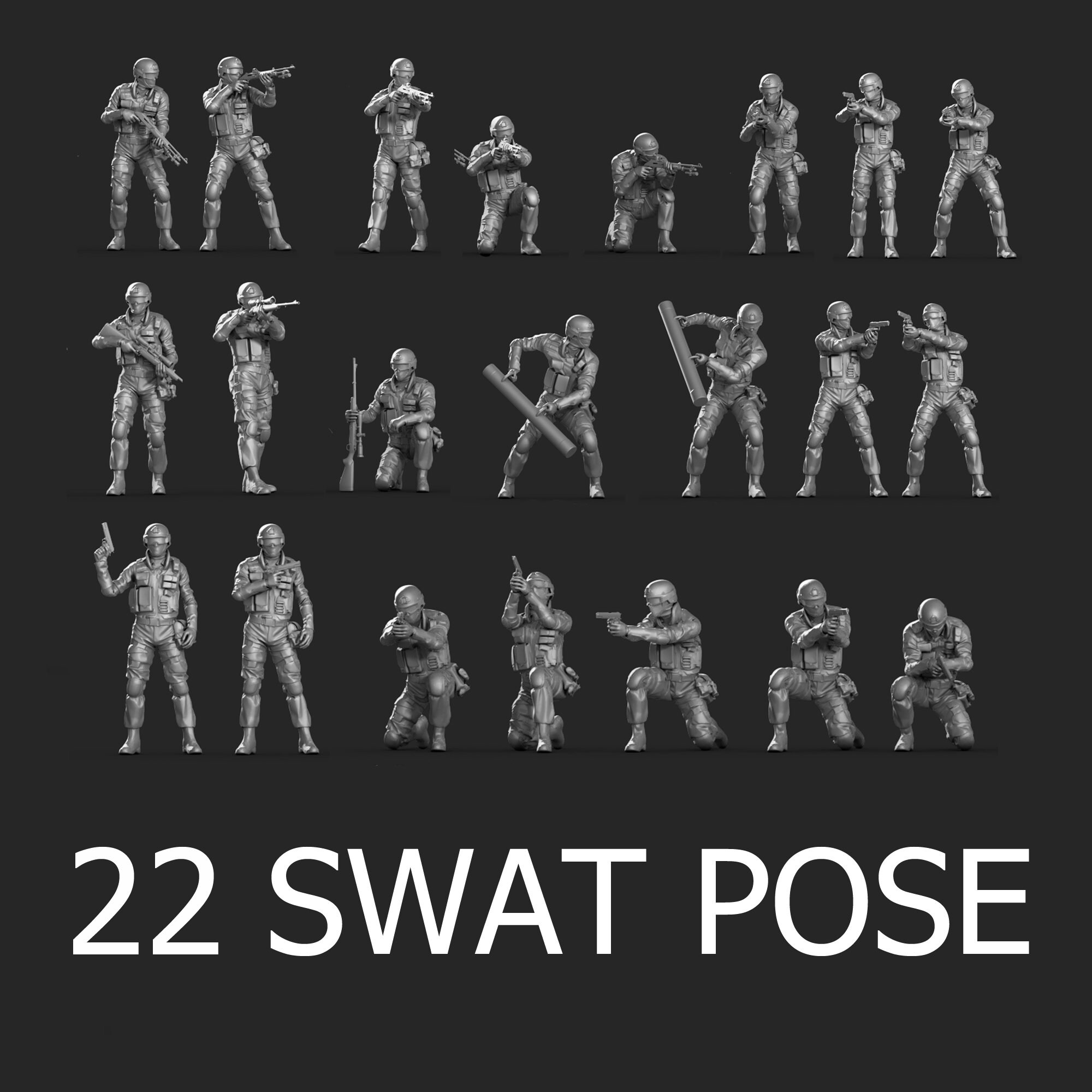 22 Swat Pose 3D STL File 22 Swat Figure 3D Print STL File - Etsy UK