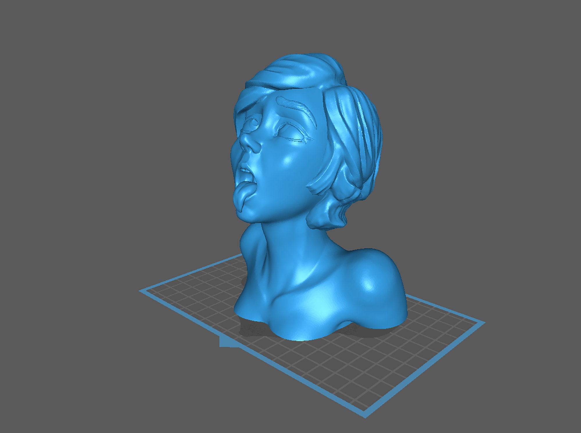 Sexy Anime Girl 3d Print Stl File Sexy Anime Girl Open Mouth Etsy