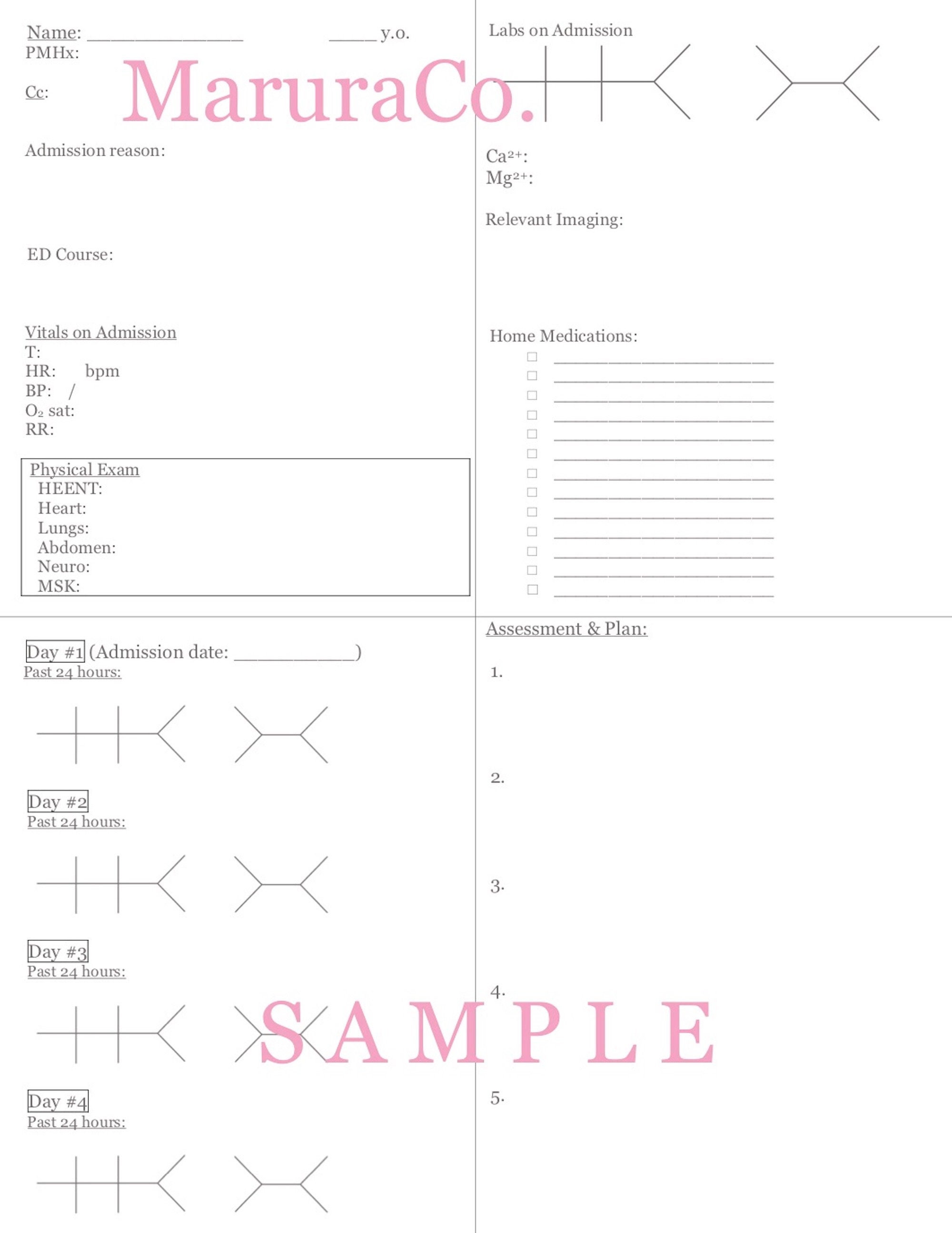 Hospital Inpatient Medicine Patient Care Progress Tracker - Etsy
