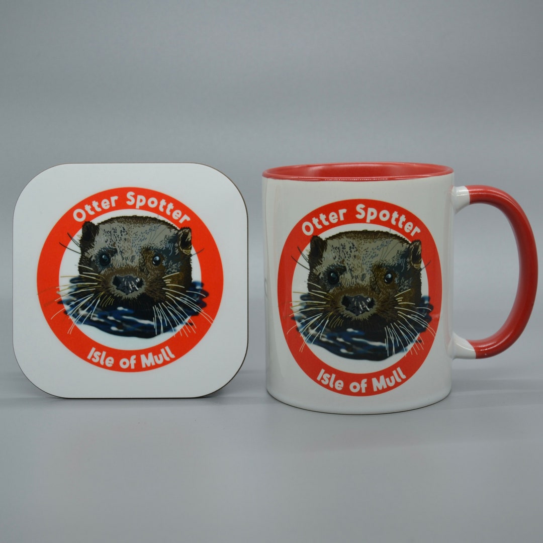 Otter Spotter Mug & Coaster - Isle of Mull, Scotland Perfect Gift of ...