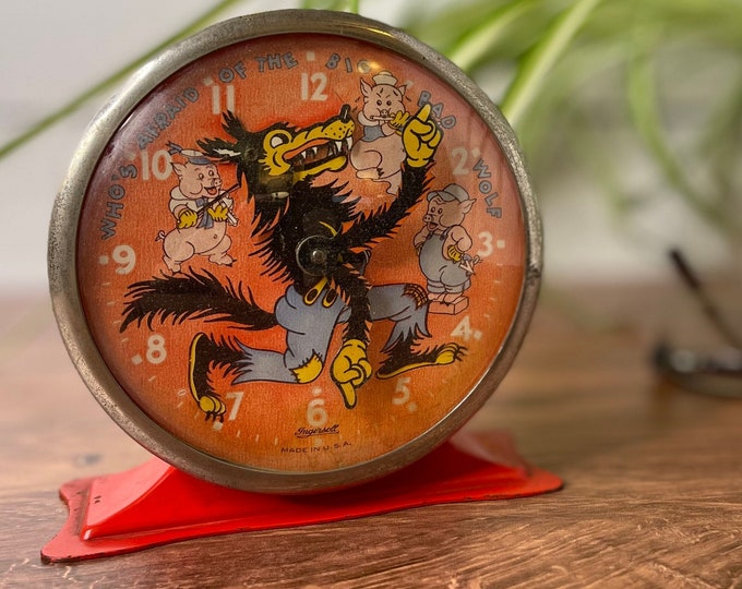 Walt Disney Three Little Pigs and Big Bad Wolf Ingersoll Clock, 1934 - Etsy