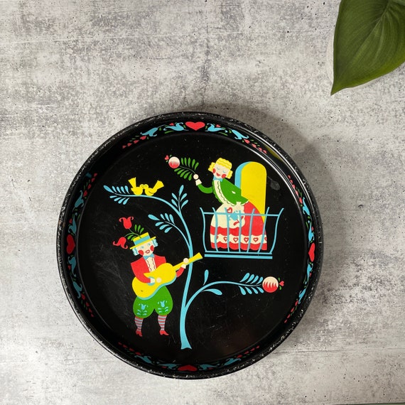 Dutch Scandinavian Black Metal Tray Masonware Serving Tray - Etsy
