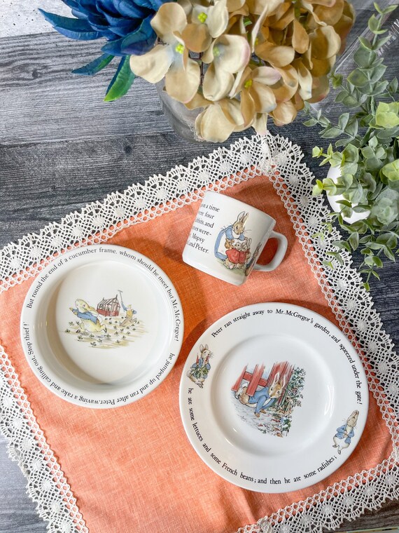 Vintage Peter Rabbit Wedgwood Childs Bowl Plate and Cup Set | Etsy