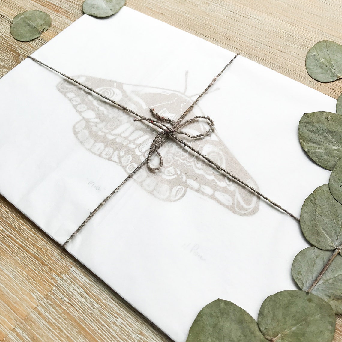 Gold Linocut Print of an Emperor Moth, Signed Original Lino Print ...