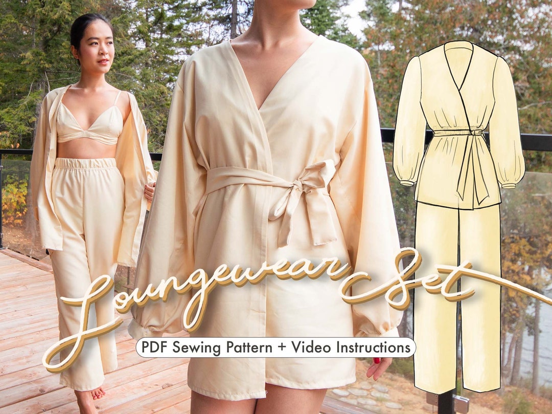 Ivy Loungewear Set PDF Sewing Pattern With Video Instruction / Size 6 ...