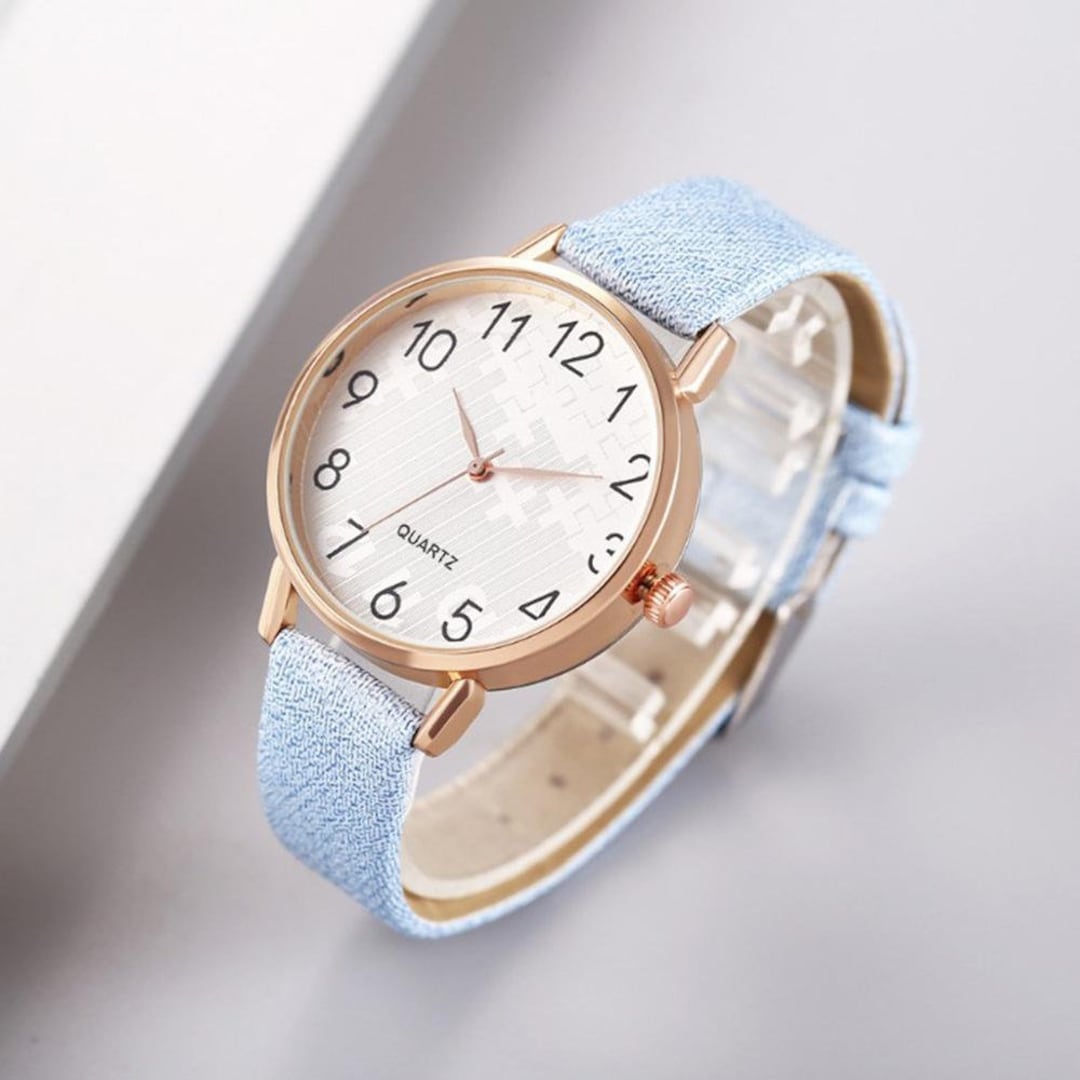 Simple Number Dial Ladies Watches Leather Strap Quartz Women - Etsy