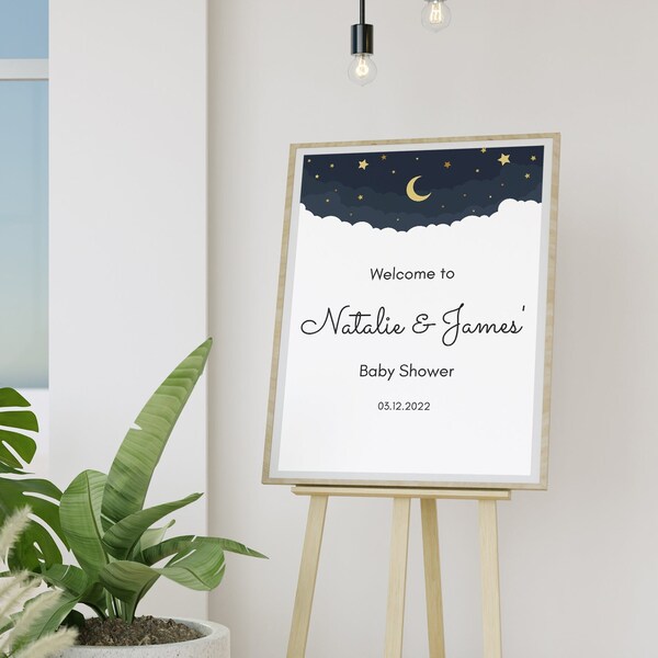 Moon and Stars Welcome Sign - Etsy