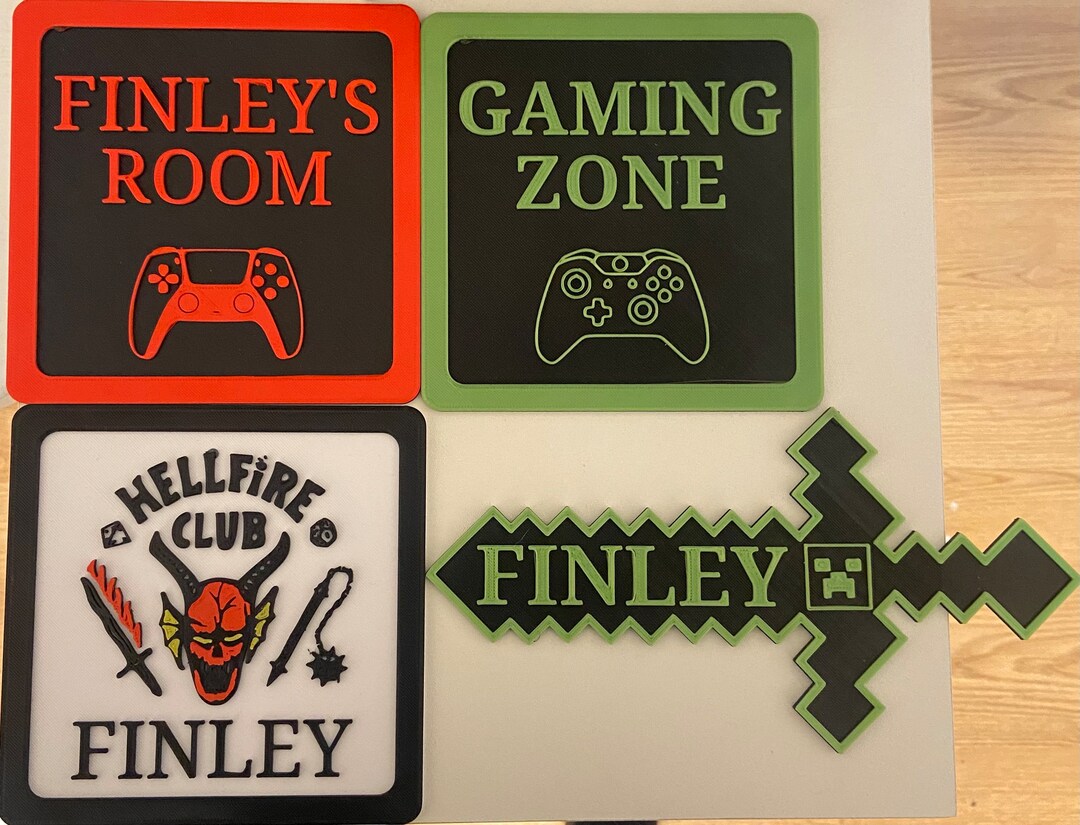 3D Printed Door Signs Gaming Tv - Etsy