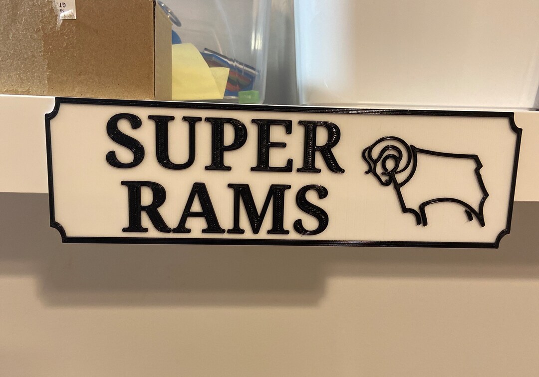 3D Printed Super Rams Sign. - Etsy UK