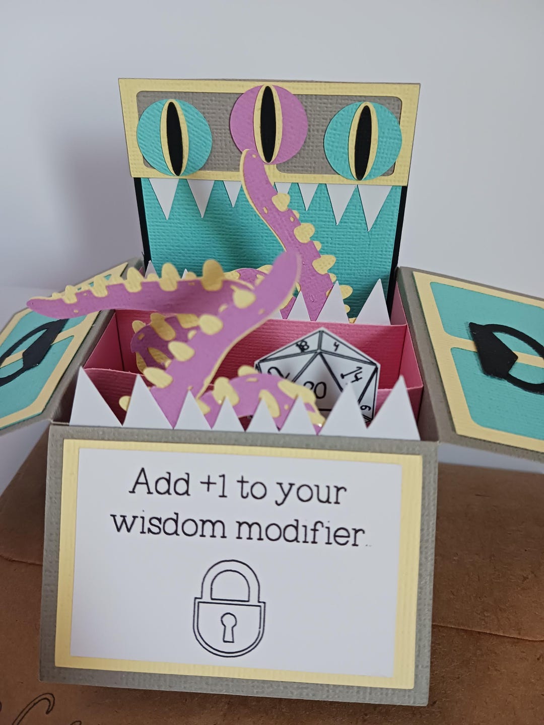 Dungeons and Dragons Mimic Birthday Card: Handmade Pop up Card - Etsy