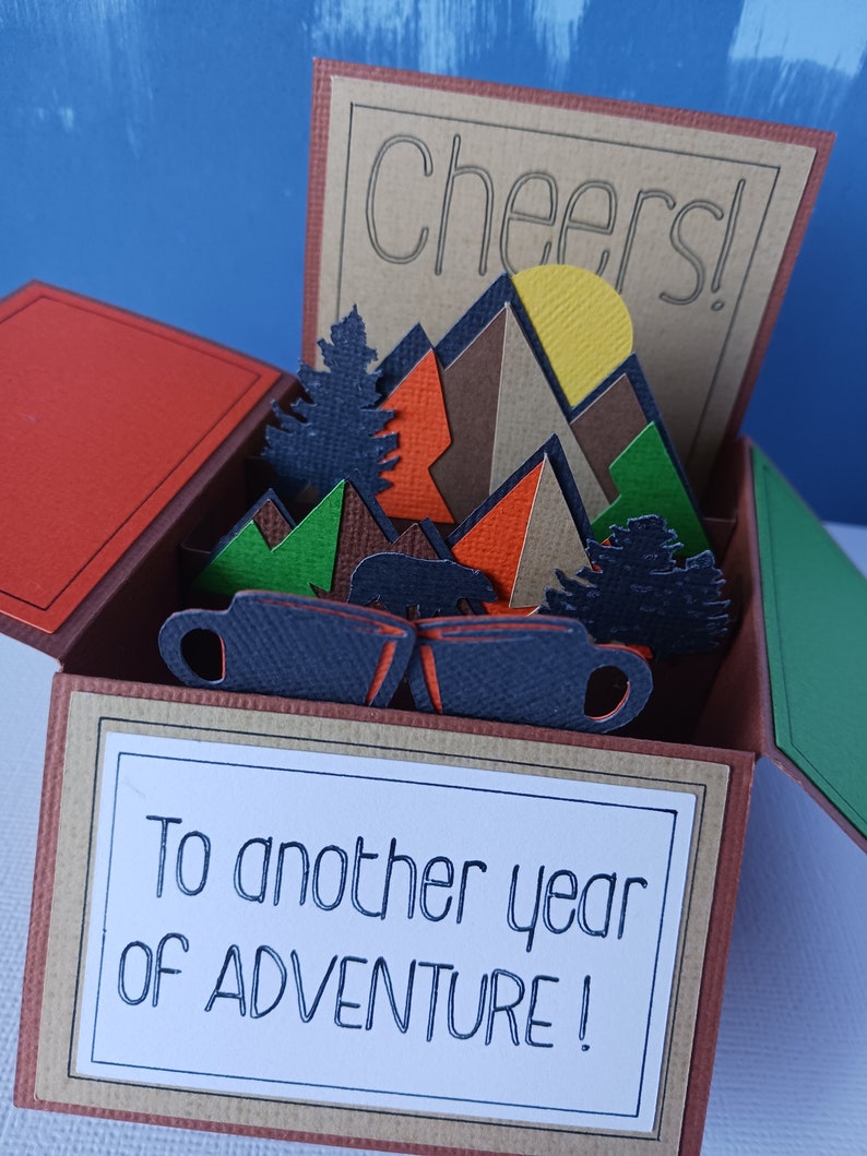 Adventure Happy Birthday Card Outdoors Pop up Mountain and - Etsy