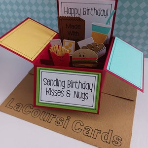 Hamburger Birthday Card Fast Food Cheeseburger and Fries & Chicken ...