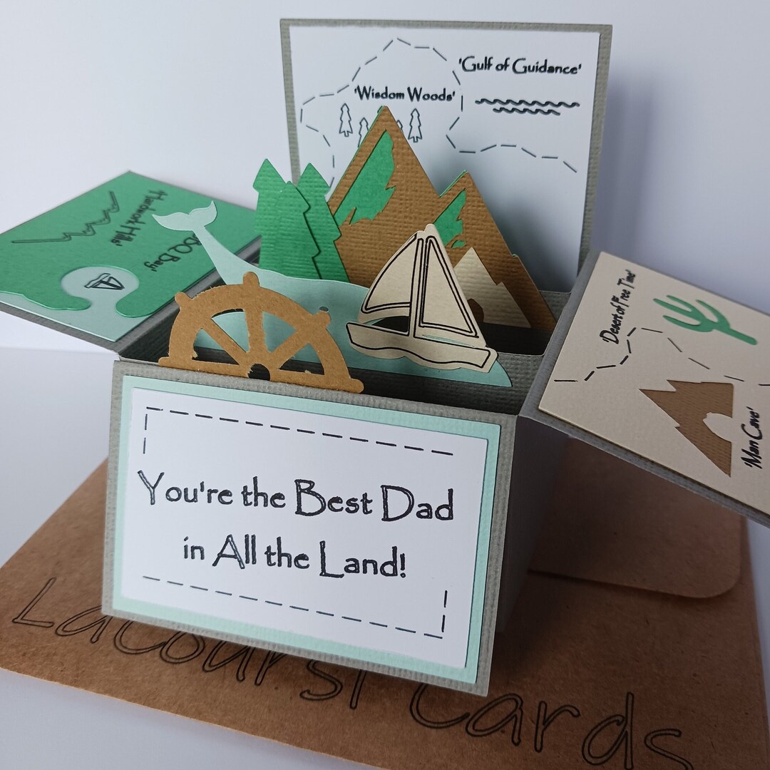 Birthday Card for Dad Map of dad Land for Adventure Travel Dad, Best ...