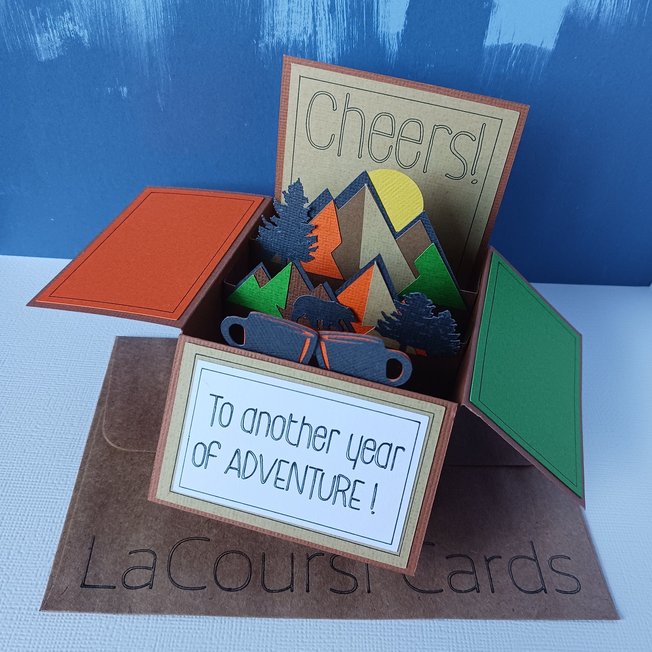 Adventure Happy Birthday Card Outdoors Pop up Mountain and - Etsy