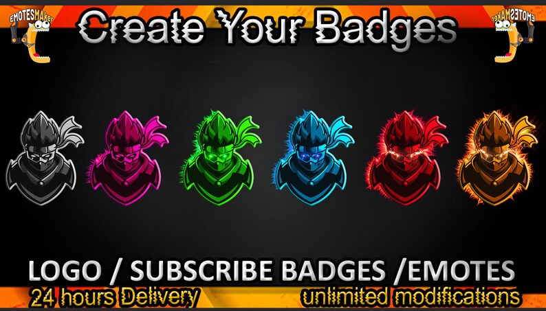 Drawing & Illustration Ninja Logo Twitch Sub Badges and Twitch Emotes ...