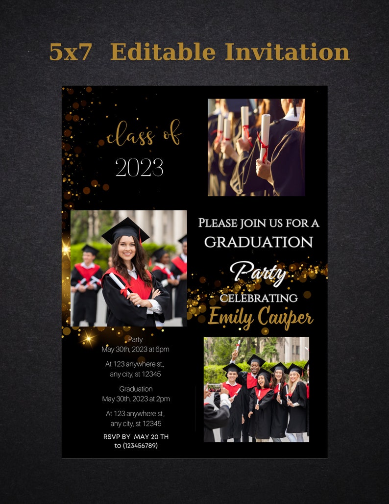 Graduation Invitation Template, Graduation Announcement, Graduation ...