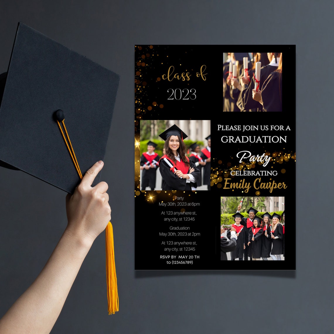 Graduation Invitation Template, Graduation Announcement, Graduation ...
