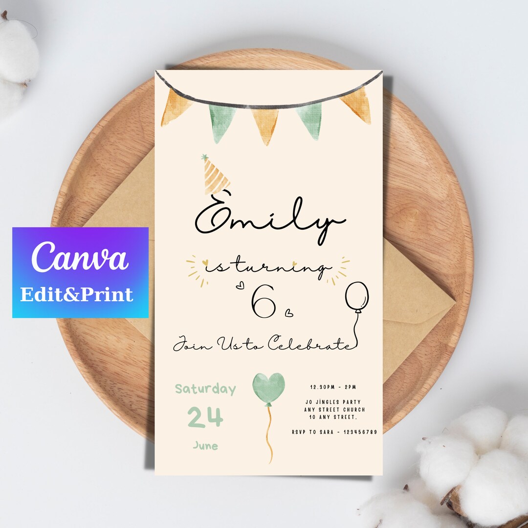 DIY Digital Minimalist Party Invitation |canva Template | Electronic ...