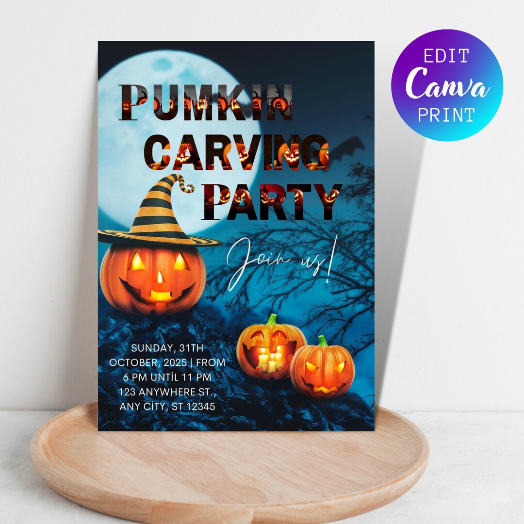 Editable Halloween Invitation Halloween Party Invitation - Etsy