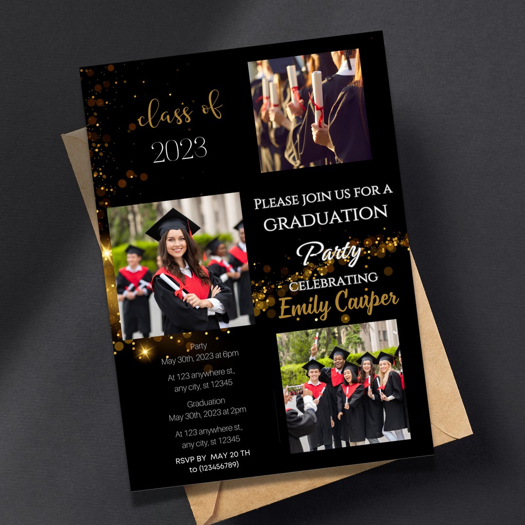 Graduation Invitation Template, Graduation Announcement, Graduation ...