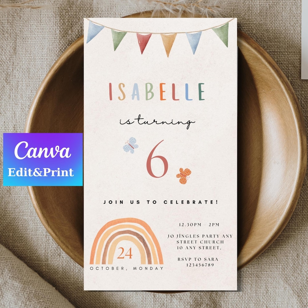 DIY Digital Minimalist Party Invitation |canva Template | Electronic ...