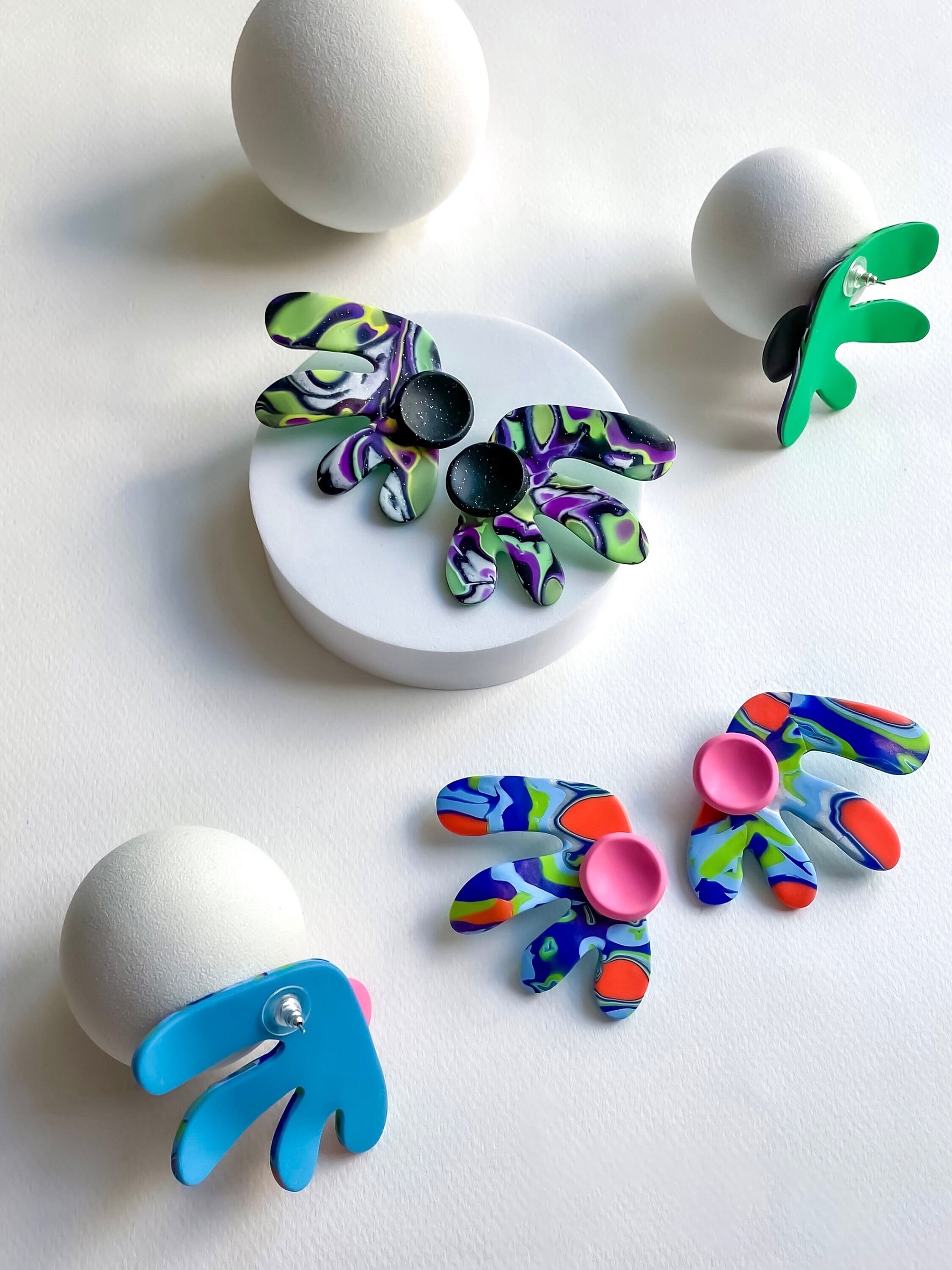 Unique Design, Super Bold Statement Oversized Studs | Glow-in-dark ...