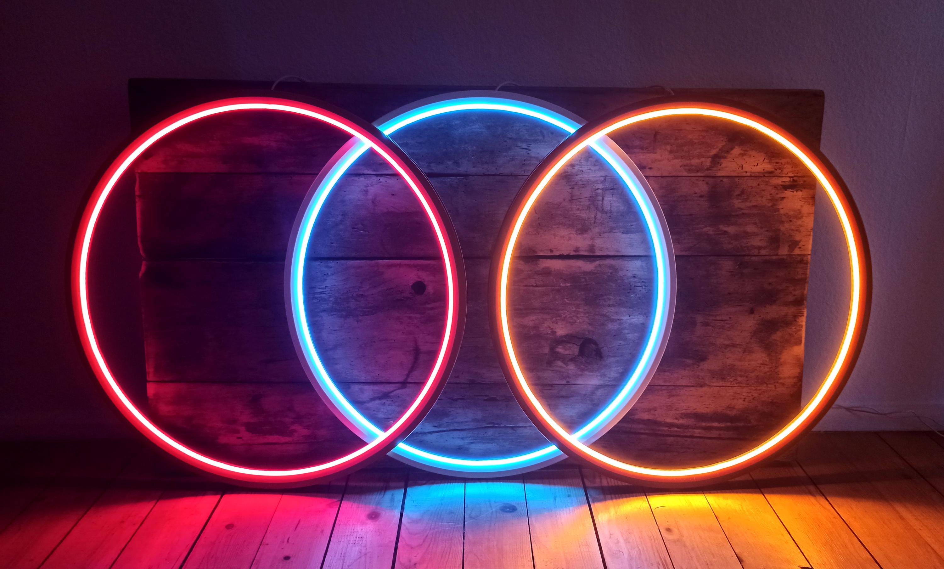 XXL Neon Light Ring LED Wall Light 60cm on Aluminium Rim for Hanging - Etsy