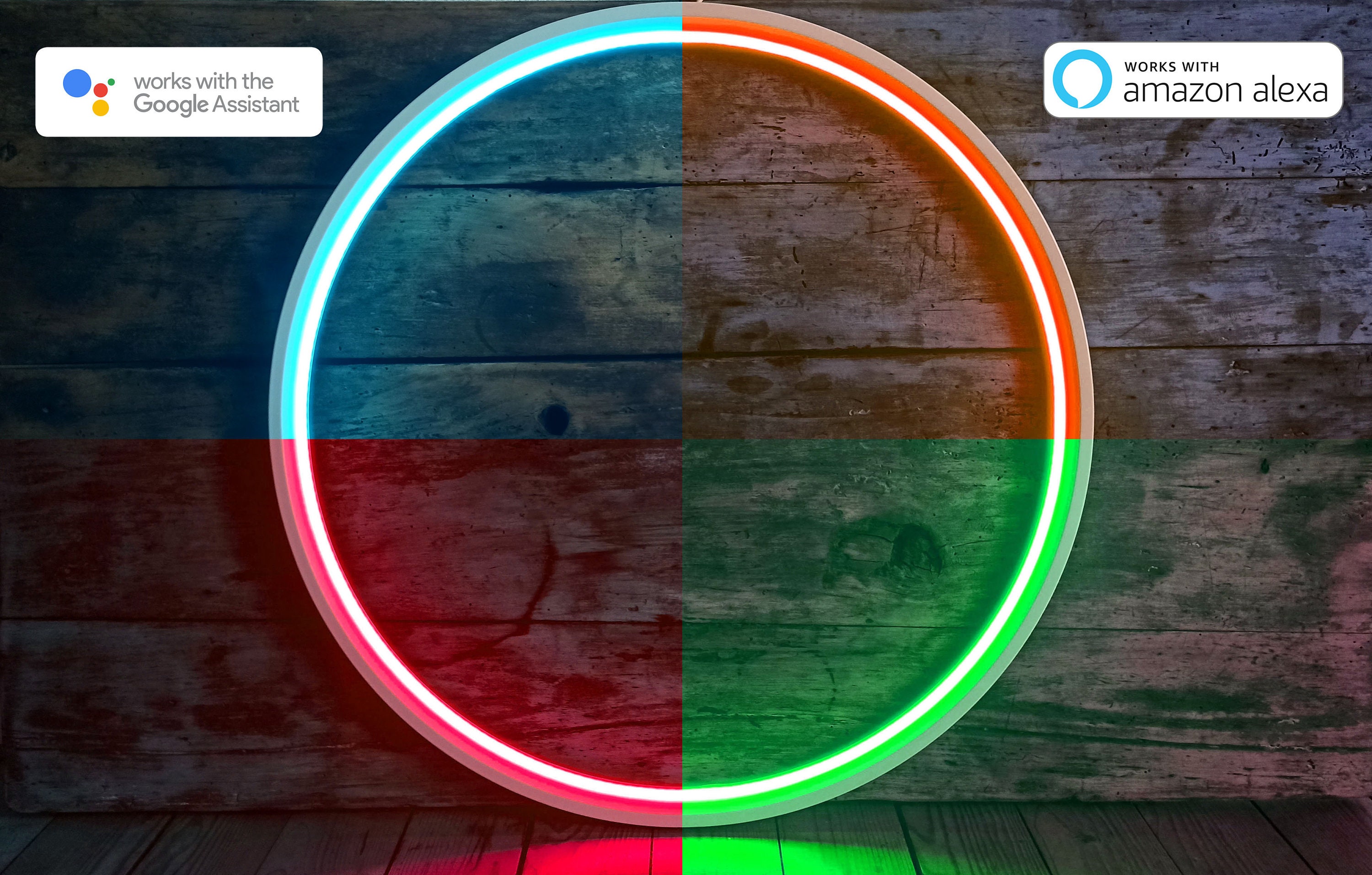 Color Changing LED Ring Light With Smart Home Control for Hanging 28 ...