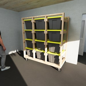 27 Gallon Tote Rack Mobile Garage Storage Rack Plans / Tote Storage ...