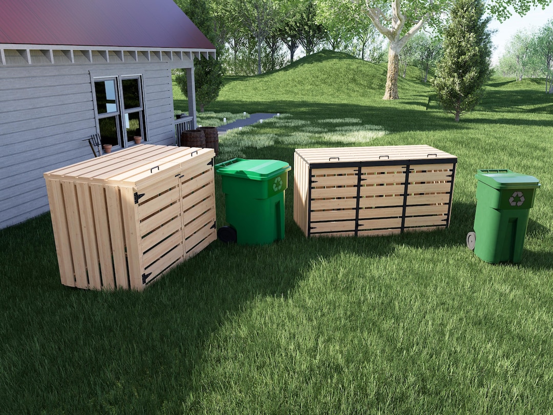 DIY Trash Can Storage Enclosure Plans: 64/96 Gallon Bin (PDF) - Etsy