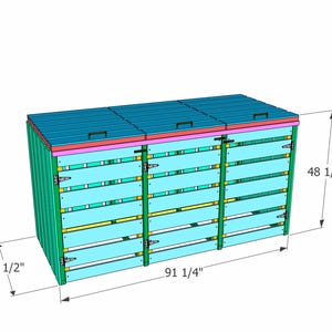 Trash Can Storage Enclosure DIY Plans - 64 Gallon Garbage Bin Storage ...
